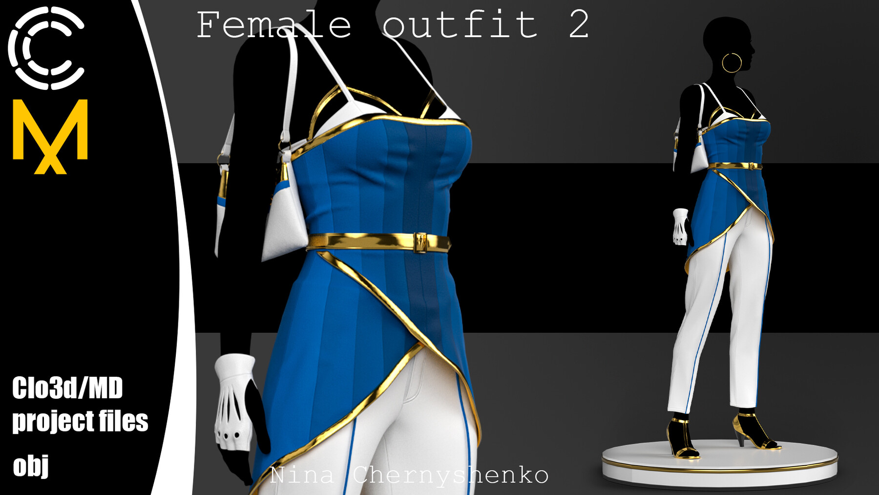 ArtStation - Female outfit 2. Marvelous Designer/Clo3d project + OBJ ...