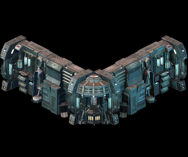 ArtStation - Sci Fi Building-connecting wall 08 | Game Assets