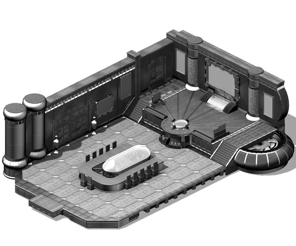 ArtStation - Different dimension world - city hall interior | Game Assets