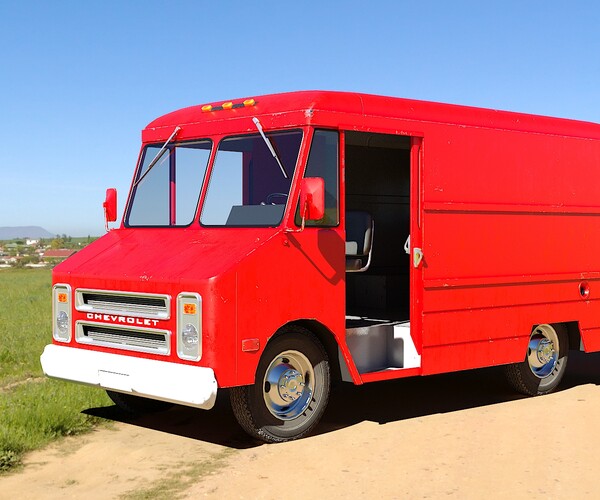 ArtStation - Chevrolet P30 step van Red 1980s | Resources