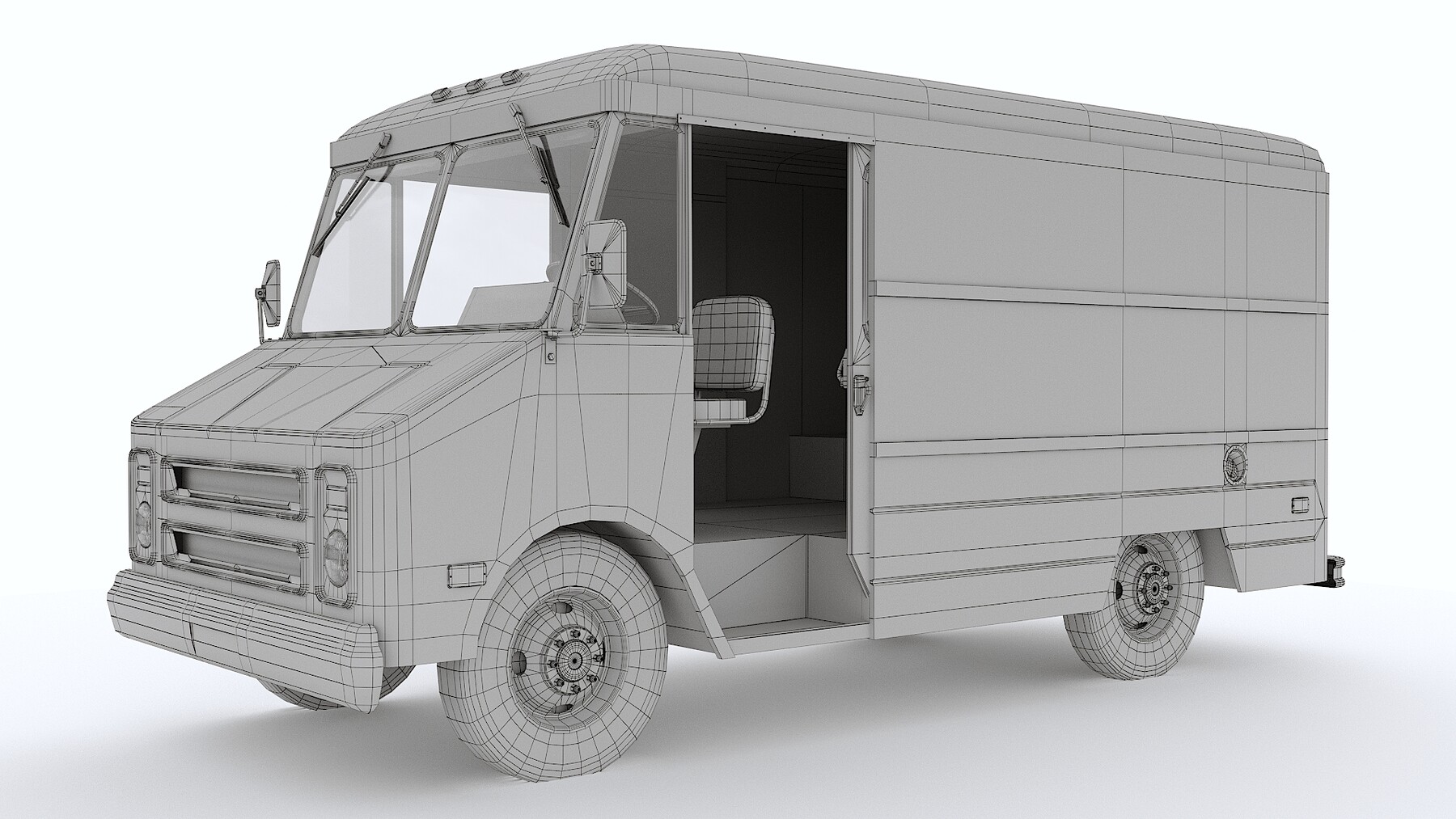 ArtStation - Chevrolet P30 step van Red 1980s | Resources