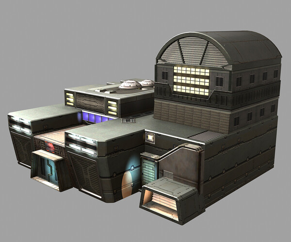 ArtStation - Mechanical building - base repair shop | Game Assets