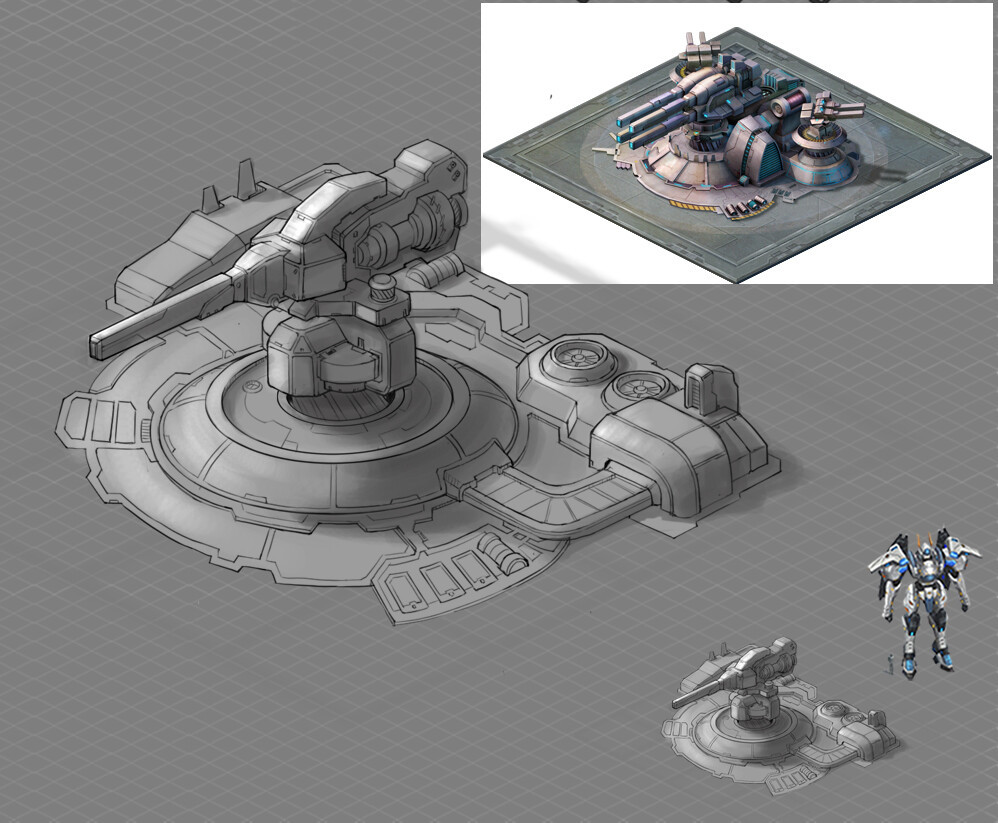 ArtStation - Mechanical Building - Fleet Turret 01 | Game Assets