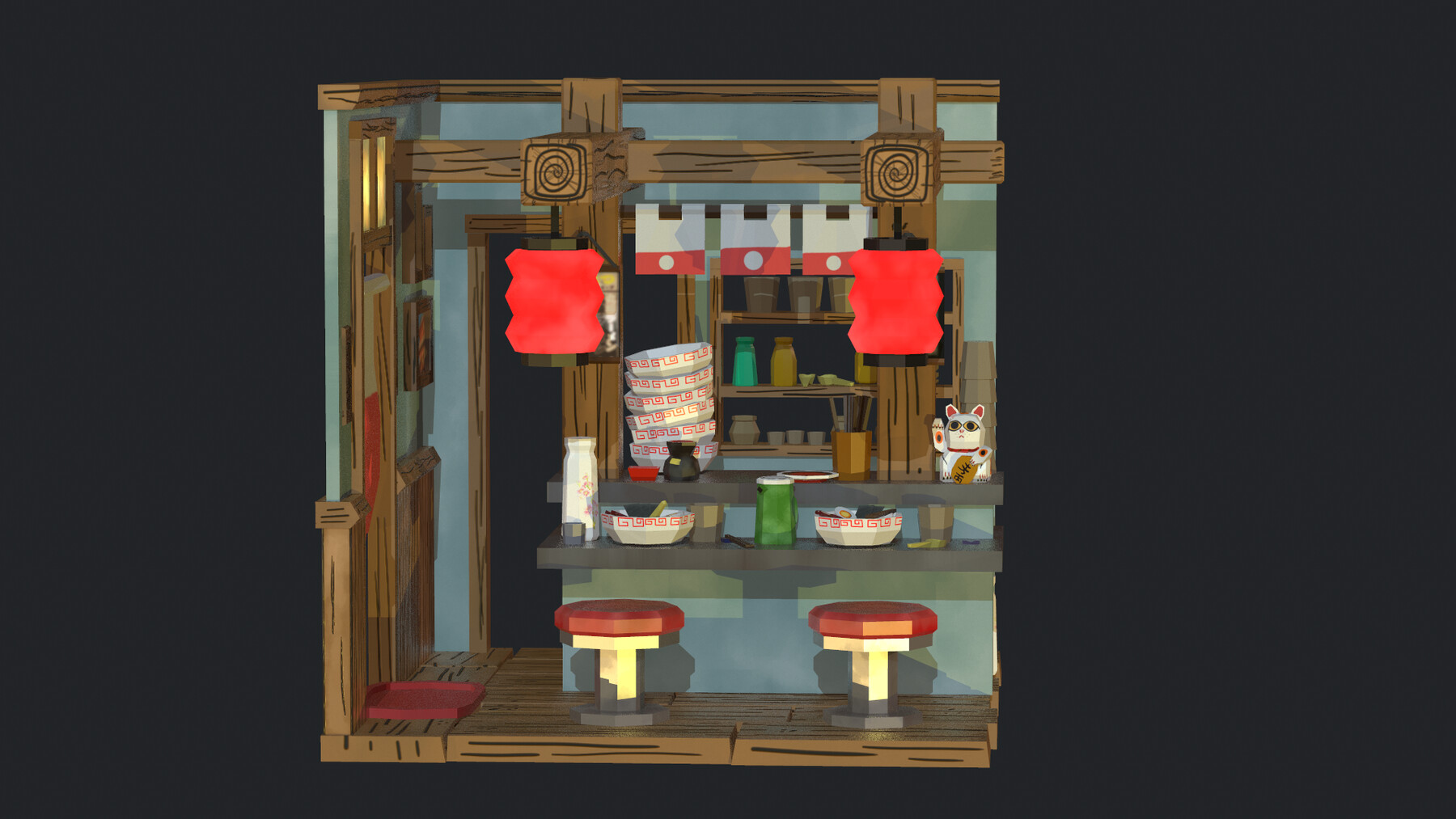 ArtStation - Modular Ramen Shop Game Ready | Game Assets