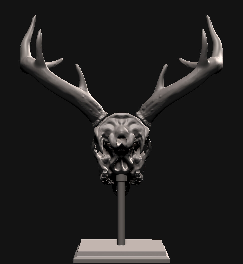 ArtStation - Deer skull with stand 3D print model | Resources