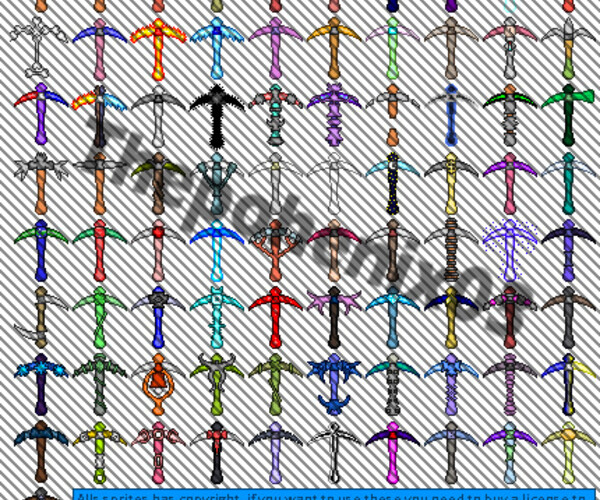 ArtStation - Sprites - Pickaxes | Game Assets