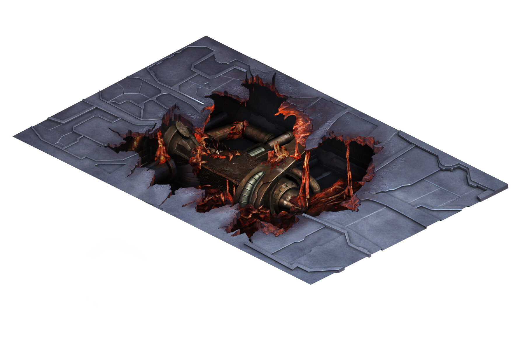 ArtStation - Laser-damaged pavement 01 | Game Assets