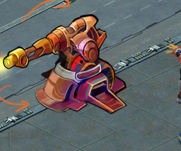 ArtStation - Rotating turret - flame type 01 | Game Assets