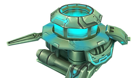 ArtStation - Rotating turret - laser type 01 | Game Assets