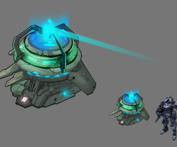 ArtStation - Rotating turret - laser type 02 | Game Assets