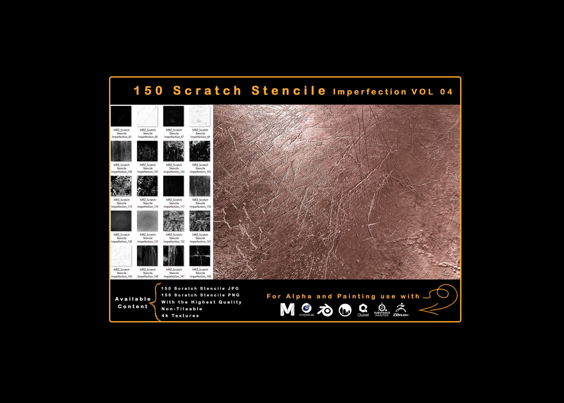 Art Talent Studio - 150 Scratch Stencile Imperfection (4k PNG , 4k JPG ...