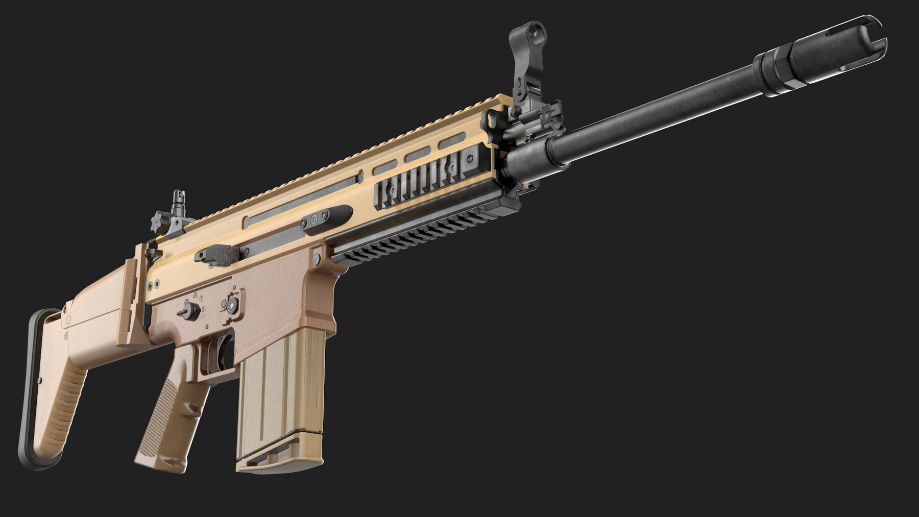 ArtStation - FN SCAR-H (17S) FDE / Worn / Black Noir (Game Ready ...