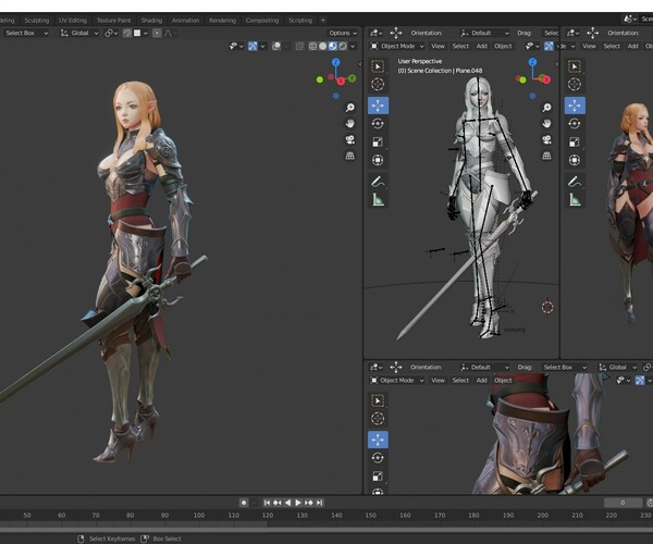 ArtStation - Knight Girl Blender file | Game Assets
