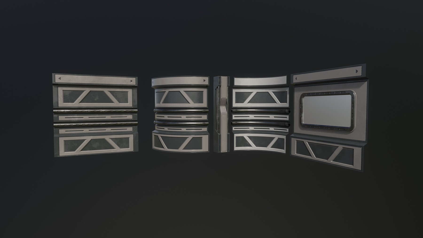 ArtStation - Modular Sci Fi Walls Low-poly 3D model | Game Assets