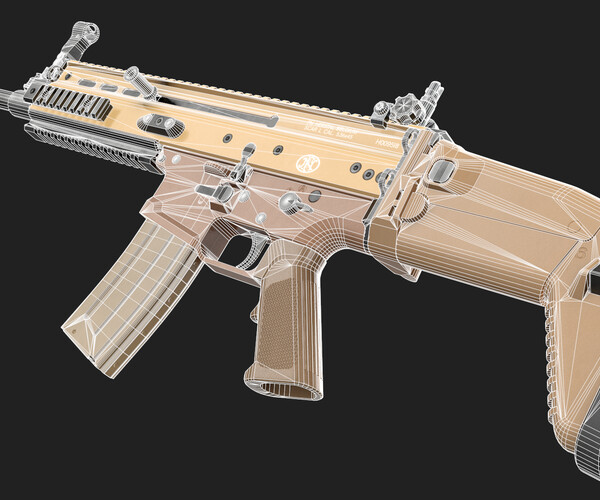 ArtStation - FN SCAR-L (16S) FDE / Worn / Black Noir (Game Ready ...
