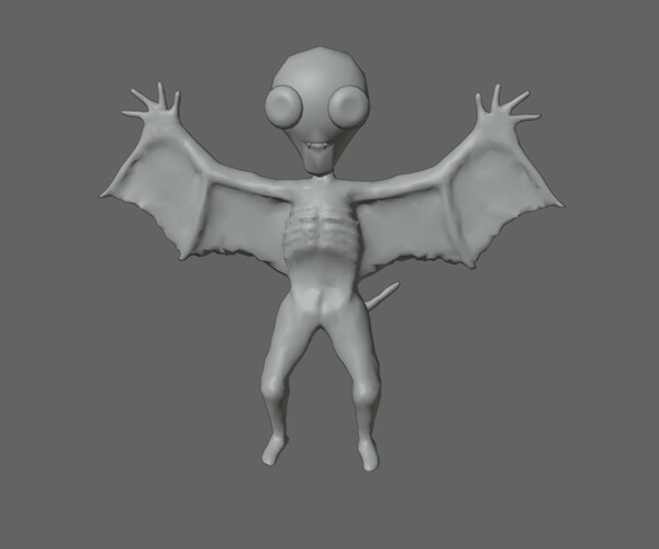 ArtStation - Blind Bat Monster Low-poly 3D model | Game Assets