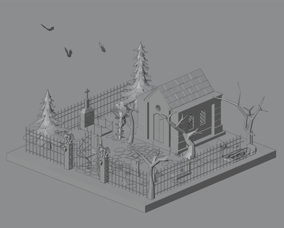 ArtStation - Cemetery | Game Assets