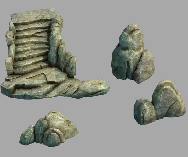 ArtStation - Stone Cliff - Stone Ladder - Stone | Game Assets