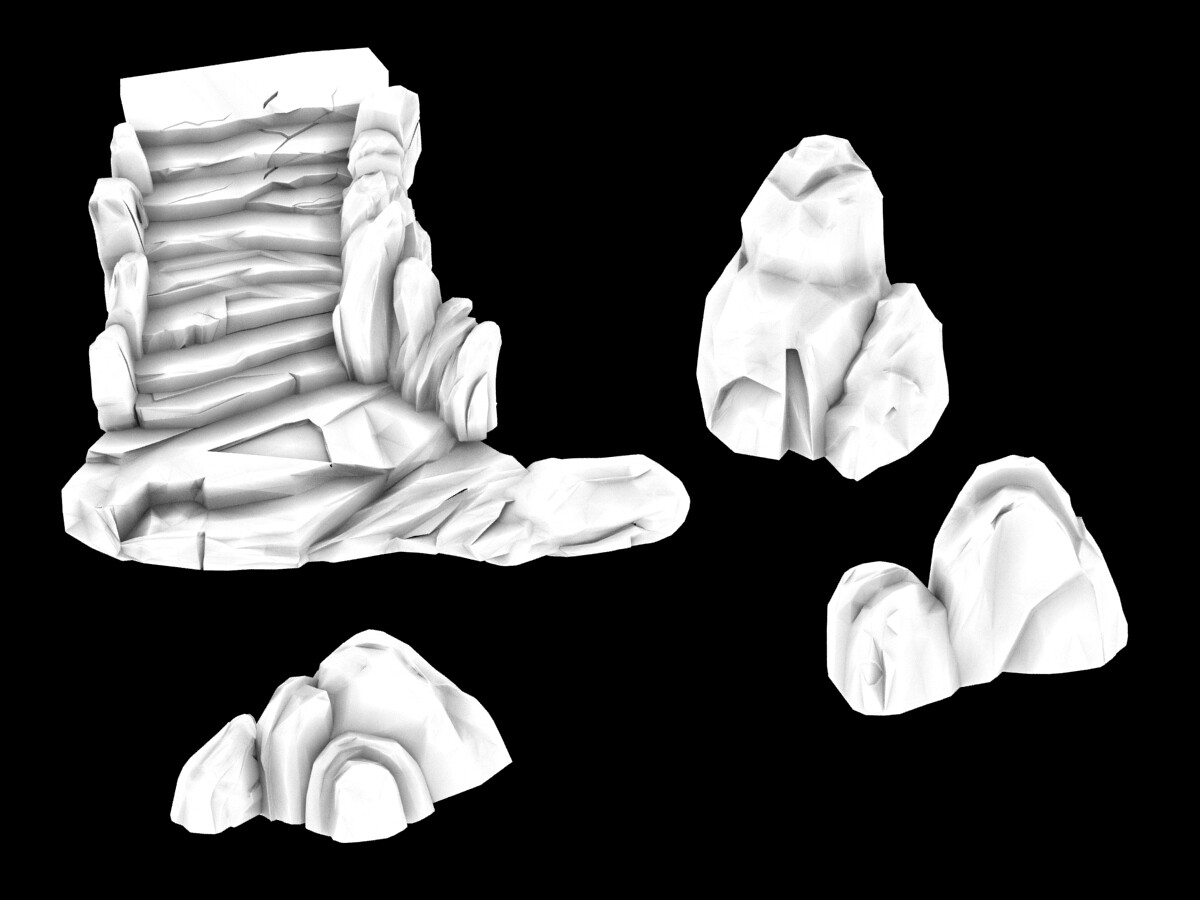 ArtStation - Stone Cliff - Stone Ladder - Stone | Game Assets