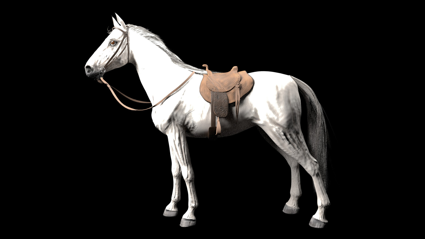 ArtStation - Horse rigged model for Maya Low-poly 3D model | Game Assets