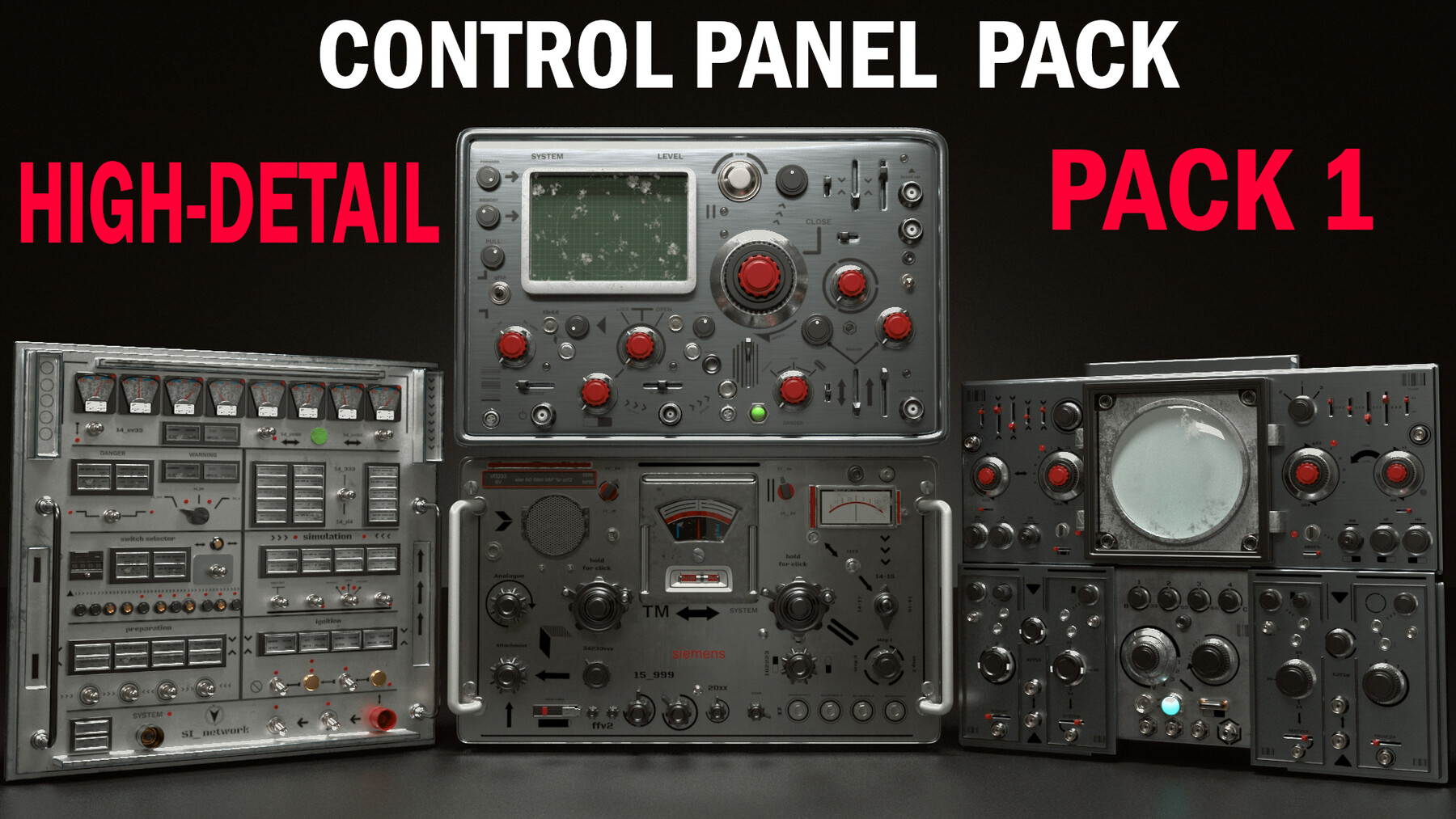 ArtStation - Control panel pack 1 - control panel 3D MODEL | Resources
