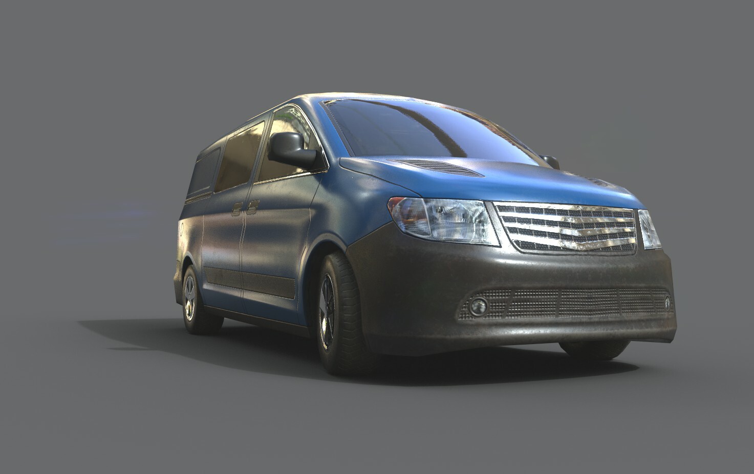 ArtStation - Generic Minivan Blue | Game Assets