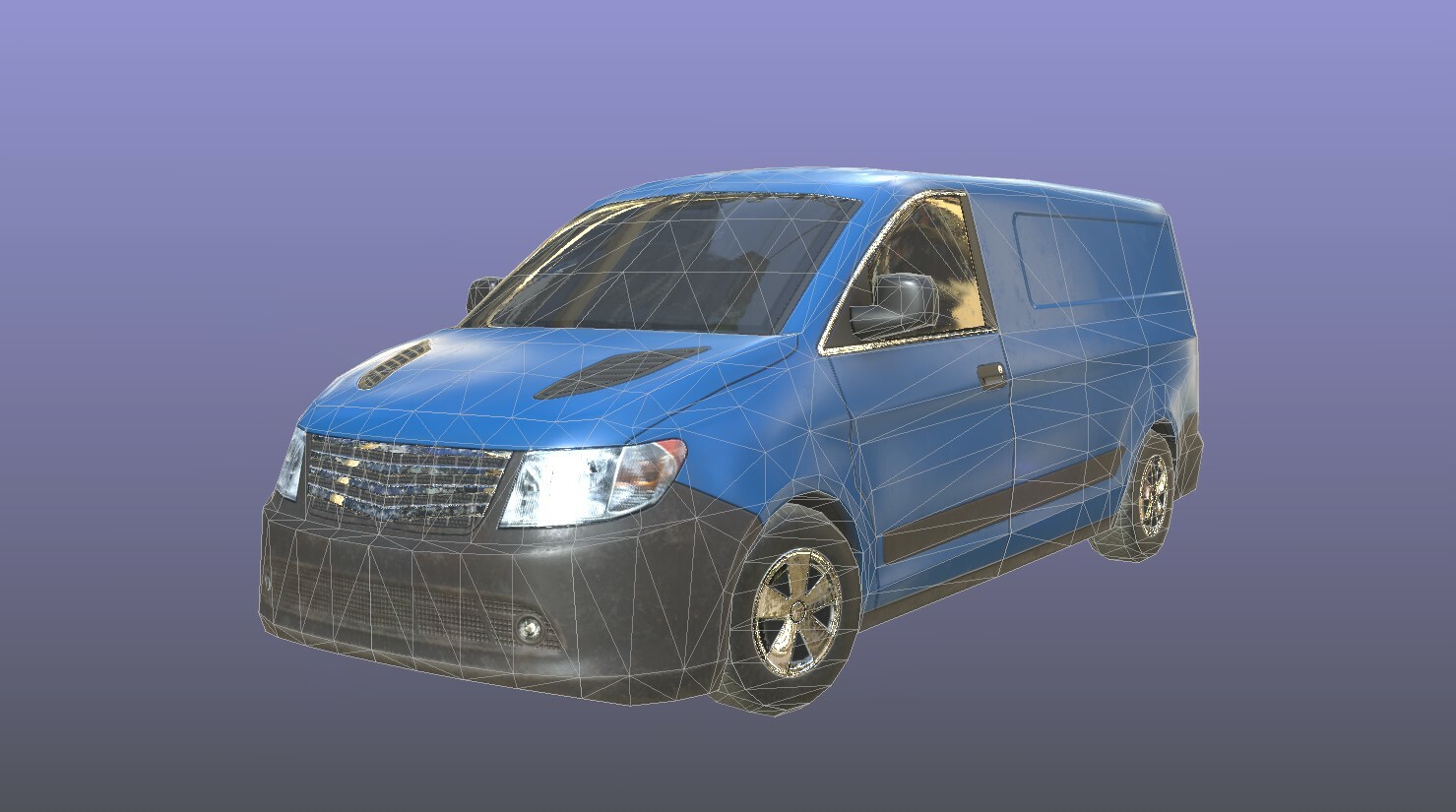 ArtStation - Generic Minivan Blue | Game Assets