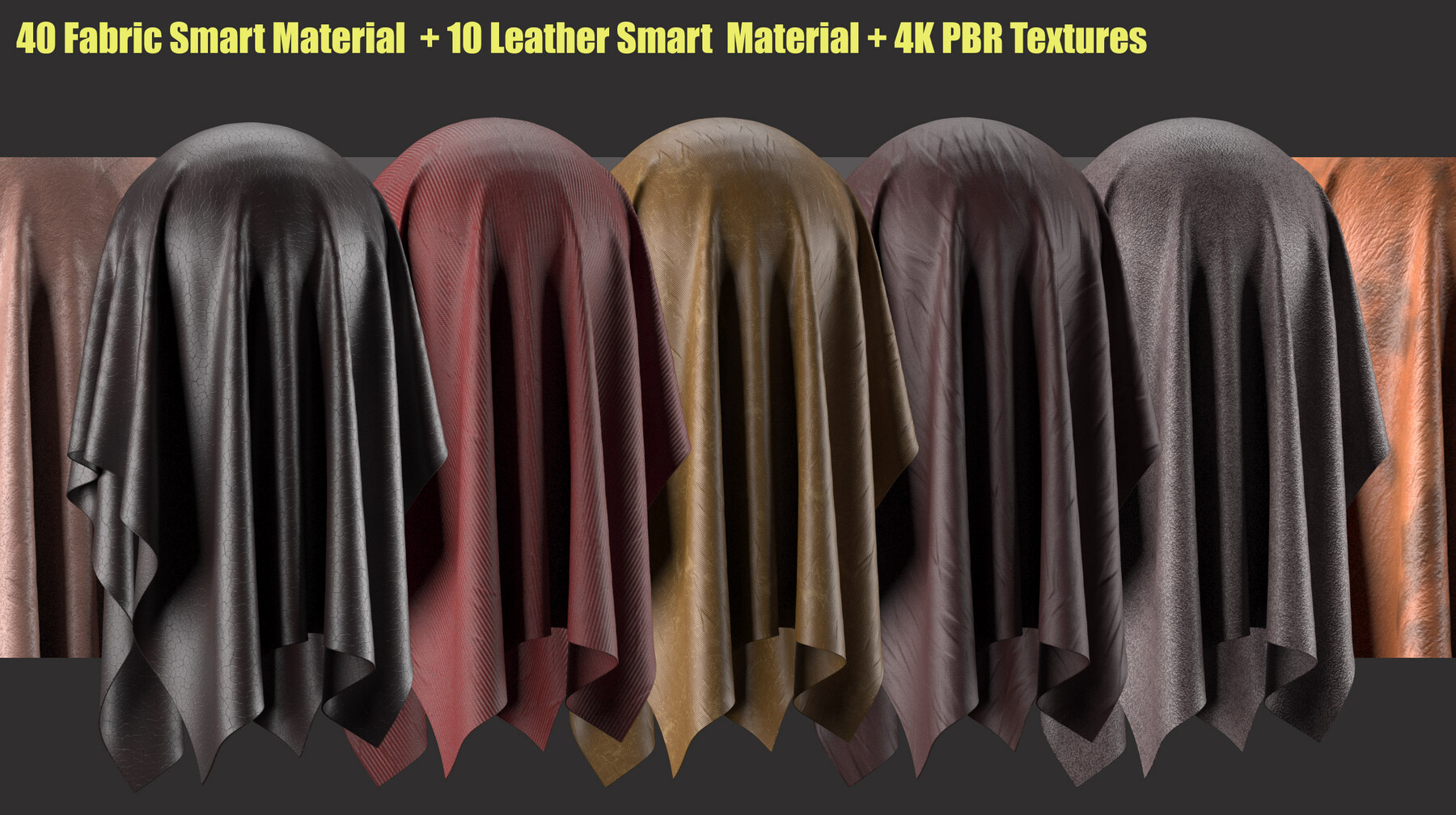 ArtStation - 40 fabric smart material+10 leather smart material+4K PBR ...