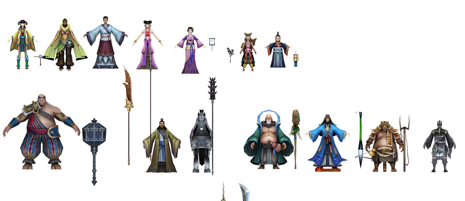 ArtStation - Game Character - 80+ Chinese Ancient Character Model ...