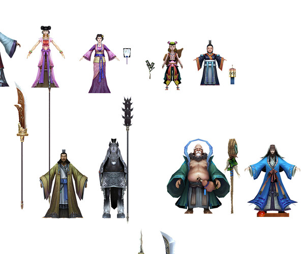 ArtStation - Game Character - 80+ Chinese Ancient Character Model ...