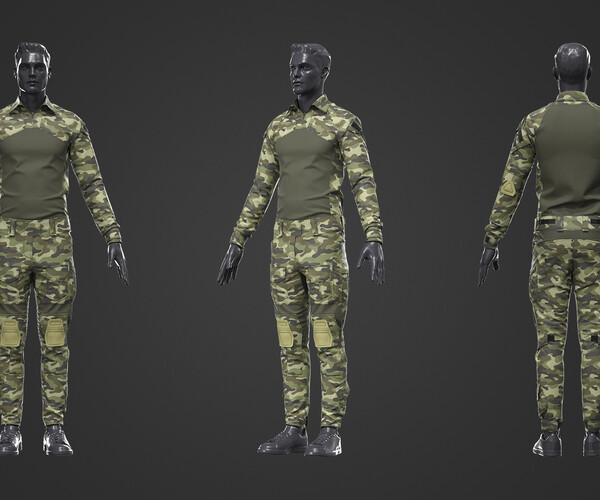 ArtStation - Army Tactical Camouflage Military Uniform / Pants / Jacket ...