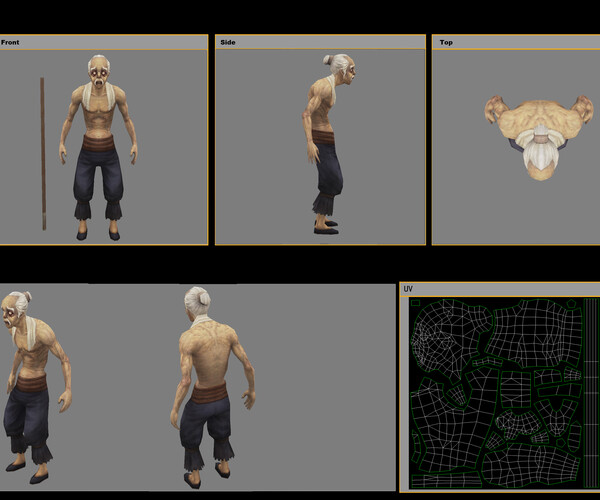 ArtStation - Low poly 3D characters-king blind | Game Assets