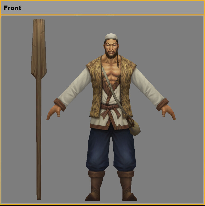 ArtStation - Low poly 3D characters-Yangjiakou Boatman | Game Assets