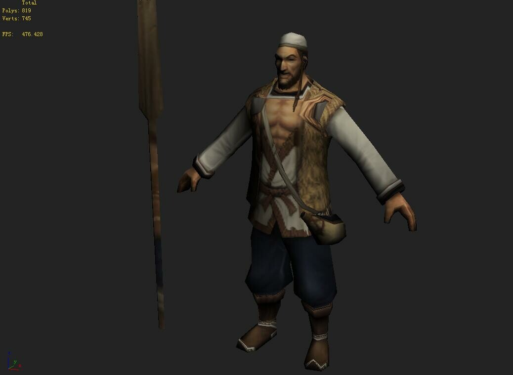 ArtStation - Low poly 3D characters-Yangjiakou Boatman | Game Assets