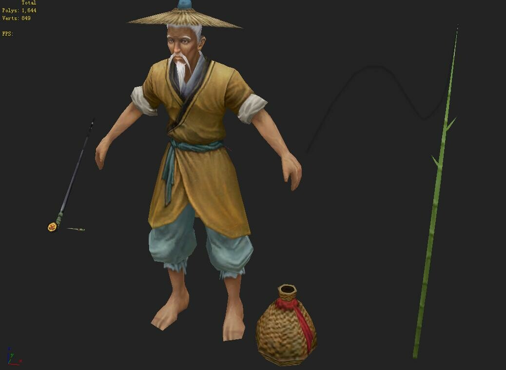 ArtStation - Low poly 3D characters-fishmonger | Game Assets