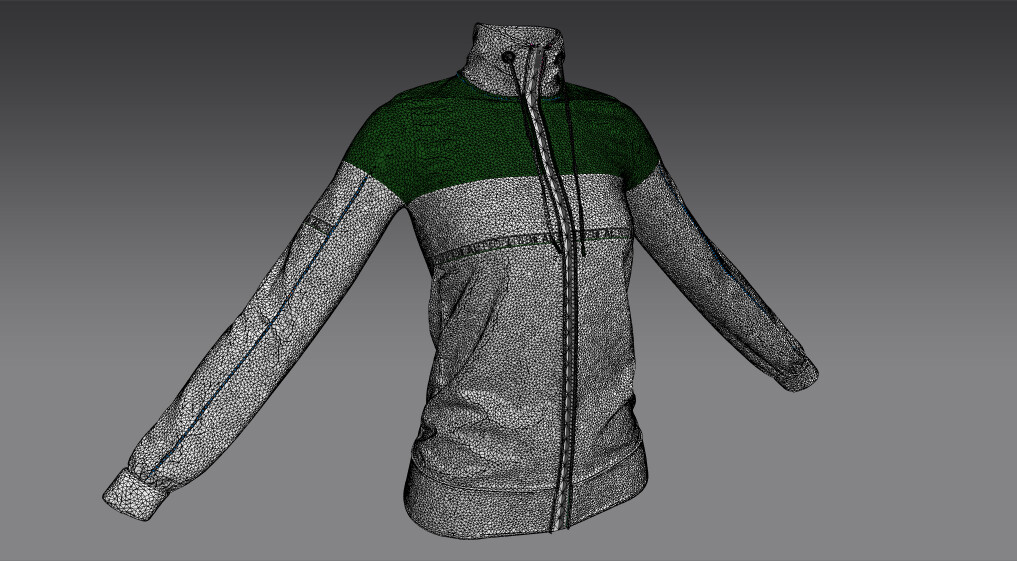 ArtStation - Ladies High-neck Jacket in Marvelous Designer | Game Assets