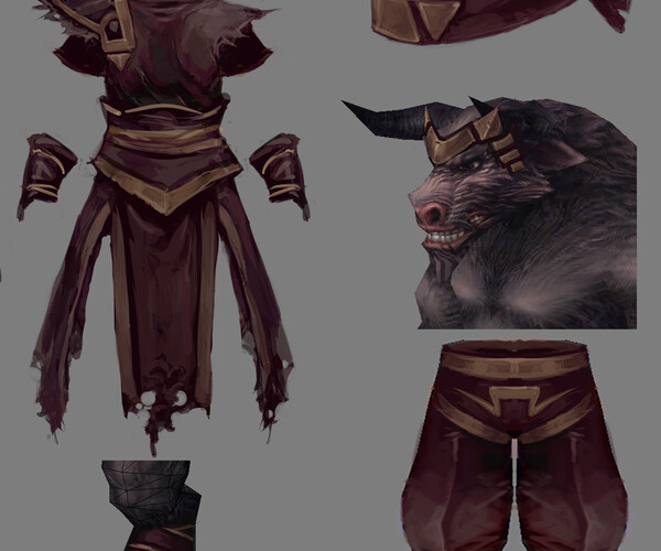 ArtStation - Cloth Set - Cow Magic 03 | Game Assets