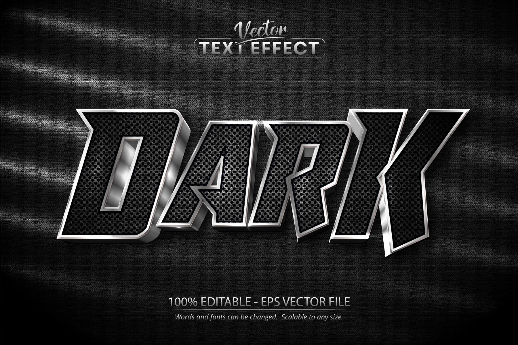 ArtStation - Dark text, shiny silver style editable text effect | Artworks