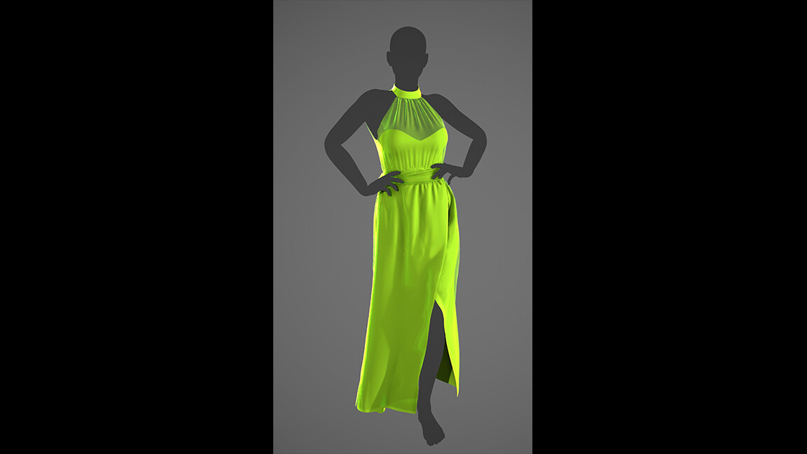 ArtStation - Long fluo dress | Resources