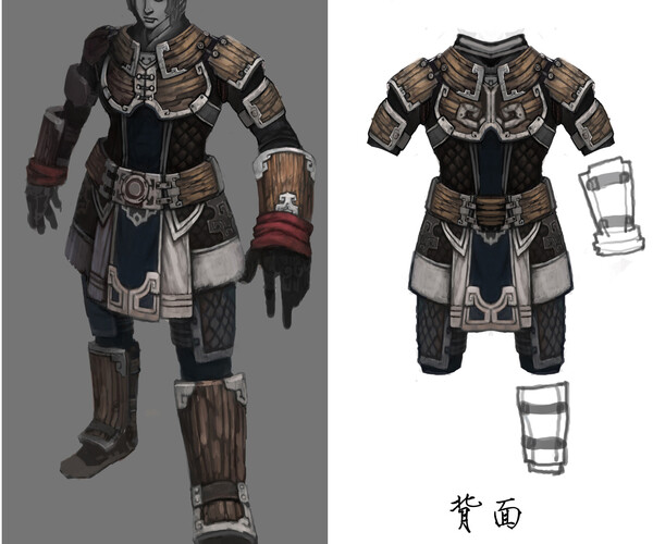 ArtStation - Light Armor Set - Male 01 | Game Assets