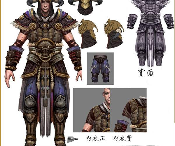 ArtStation - Light Armor Set - Male 03 | Game Assets