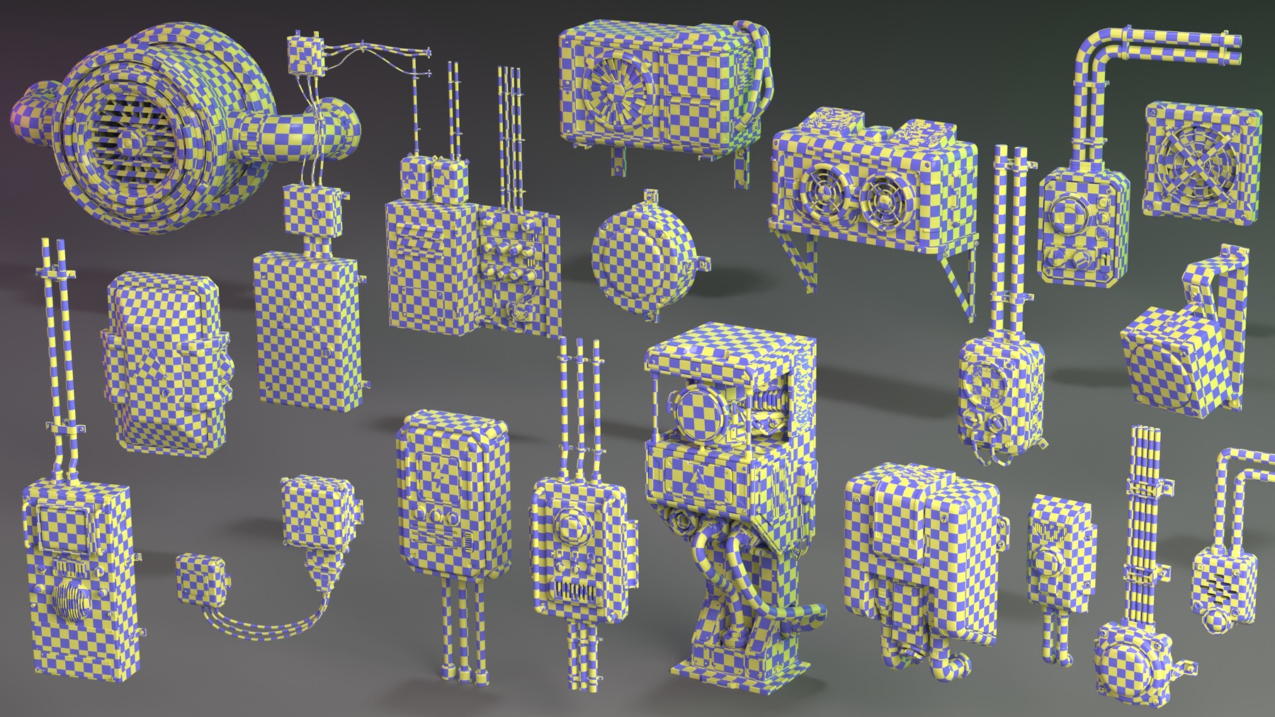 ArtStation - Wall Electric Props 1 - 20 pieces | Resources