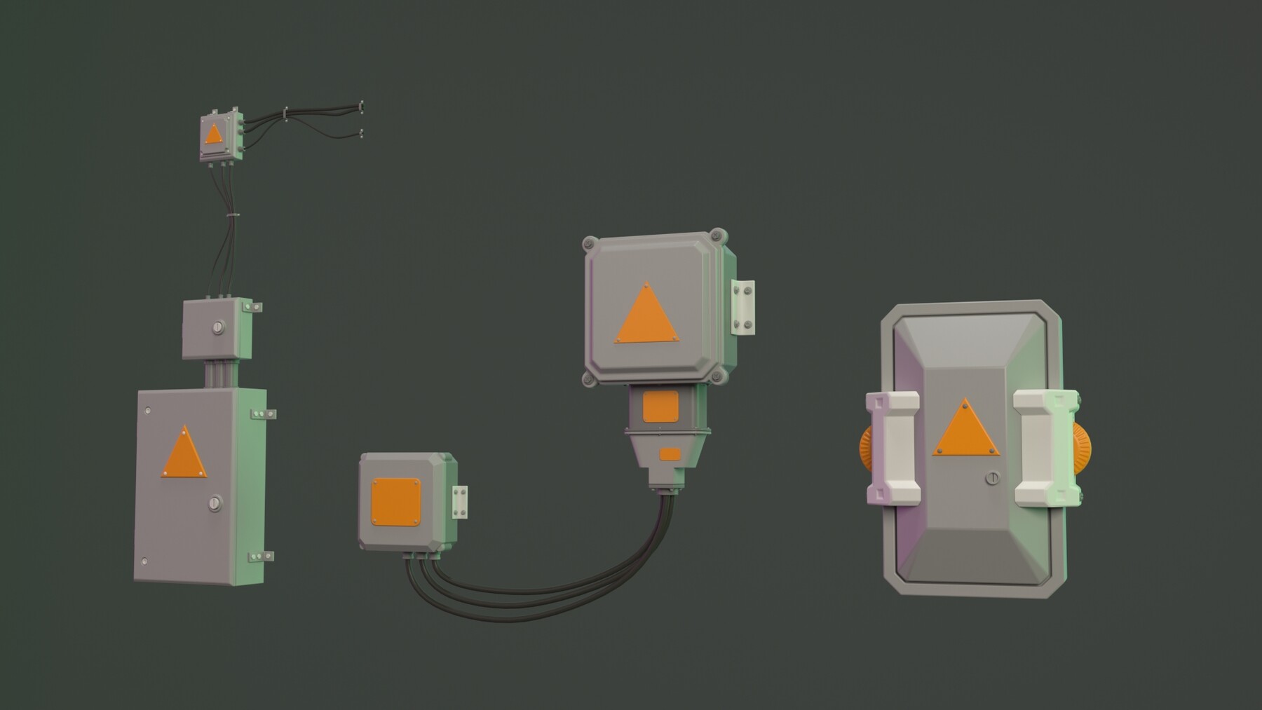 ArtStation - Wall Electric Props 1 - 20 pieces | Resources