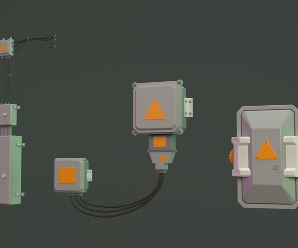 ArtStation - Wall Electric Props 1 - 20 pieces | Resources