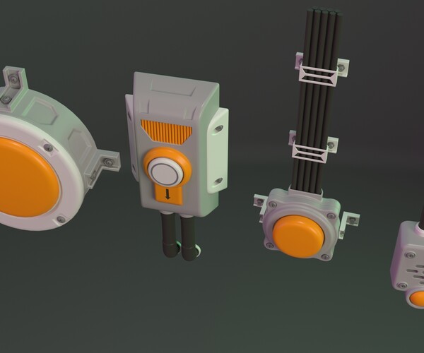 ArtStation - Wall Electric Props 1 - 20 pieces | Resources