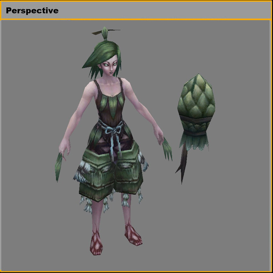 ArtStation - Low poly 3D Women - Bamboo Leaf Demon | Game Assets