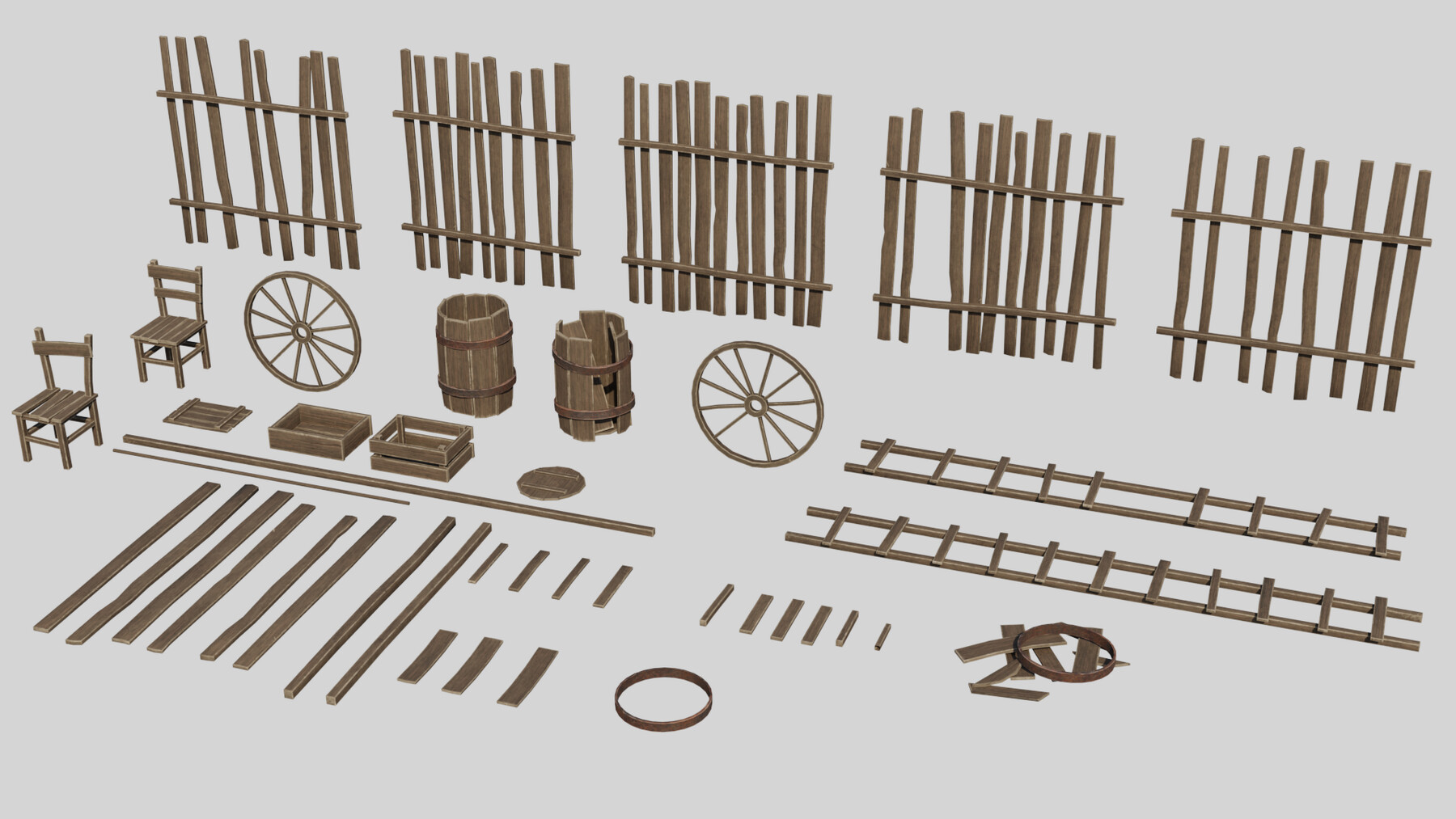 ArtStation - Modular Wooden Props | Game Assets
