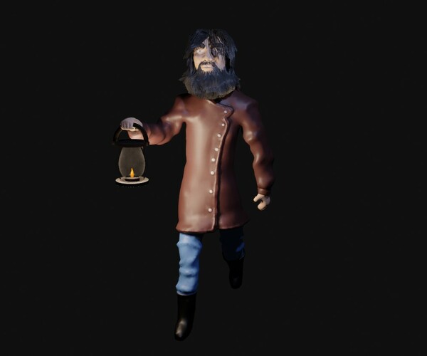 ArtStation - Lanterneiro - Lantern Man 3D model | Game Assets