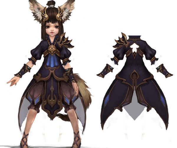 ArtStation - Little Fox Girl - Light Set 03 | Game Assets