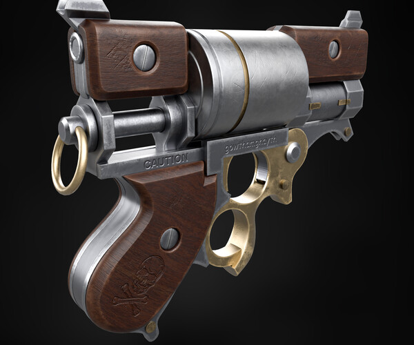 ArtStation - Steampunk Revolver | Game Assets